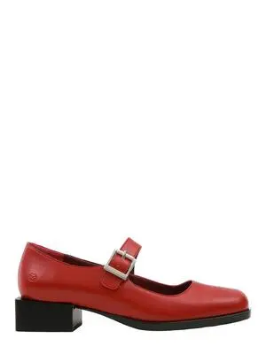 PREV Mary Jane Cherry Shoes With Block Heel - Red