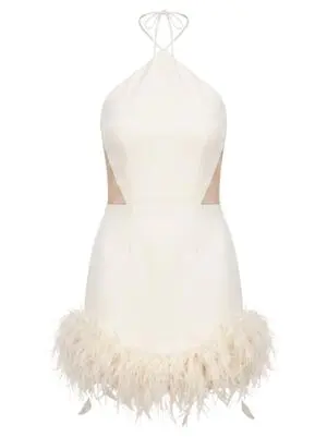 NOMI FAME Nomi Fame Peony Creamy Mini Halter Neck Dress White