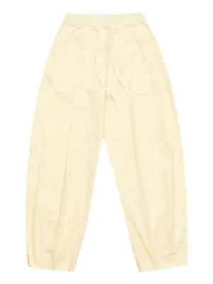 ALAS Alas'Name Cotton Poplin Barrel Leg Pants With Lace Trim Yellow