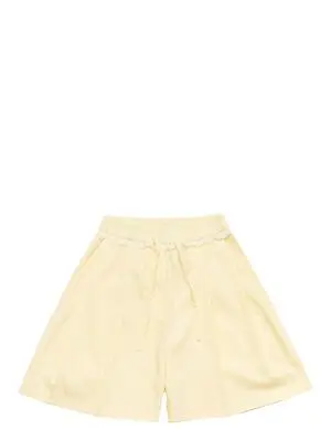 ALAS Name Cotton Poplin Shorts With Lace Trim - Yellow