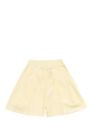 ALAS Name Cotton Poplin Shorts With Lace Trim - Yellow
