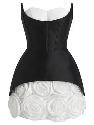 TWIN ARCHIVES Afelia Sculptural Mini Dress - Black/white