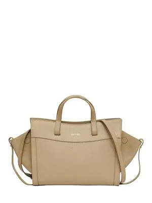 SAONARA BRAND Neutrals Mini Shopping Bag Taupe Leather - Black