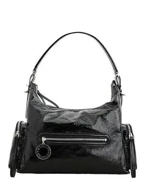 Stella McCartney Stella McCartney Cracked Patent Dartmoor Shoulder Bag Black