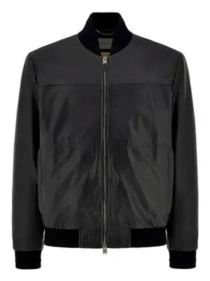 CANALI Canali Nappa Leather Bomber Jacket With Ultralight Filling