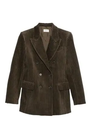 P.a.r.o.s.h Double-breasted Corduroy Blazer - Black