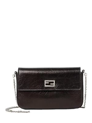Fendi Tube Wallet On Chain - Black