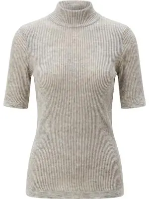 Brunello Cucinelli High-neck Short-sleeved Knitwear - Gray