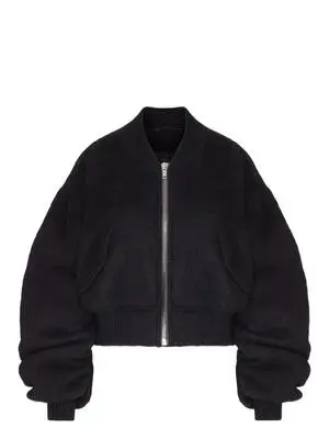 Rick Owens Cropped Oversized Bomber Jacket - Black