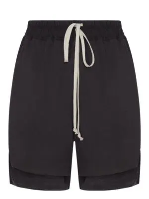 Rick Owens Drawstring Shorts With Extended Hem - Black