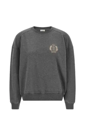 Brunello Cucinelli Logo Embroidered Sweatshirt - Black