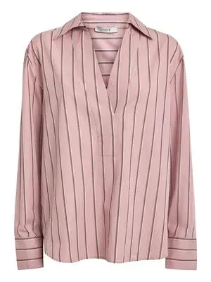 Vince Striped Cotton Shirt - Pink
