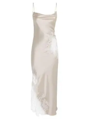 TORLOWEI Elsa Silk Lace Slip Dress - Ivory