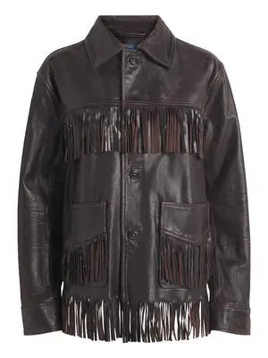 Polo Ralph Lauren Fringed Leather Jacket - Brown