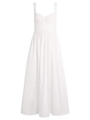 Matteau Organic Cotton Gathered Midi Dress - White