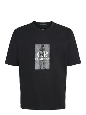 C.P. COMPANY Cotton Embroidered Logo T-shirt - Black