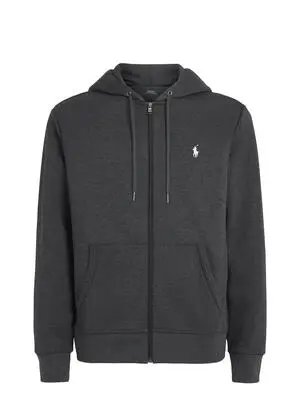 Polo Ralph Lauren Zip-up Hoodie With Embroidered Logo - Grey