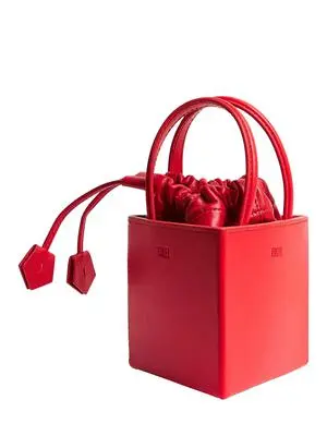 TALEL PARIS Small Leather Triangle Bag - Red