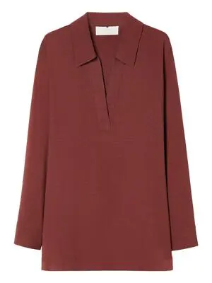 Marina Rinaldi Long-sleeve Tunic Shirt - Red