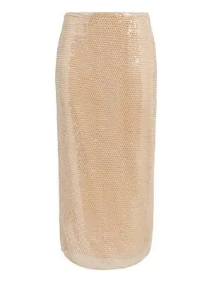 TOCCIN Sequinned Leilani Midi Pencil Skirt - Beige