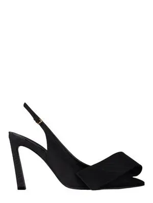 Givenchy Twisted Ribbon Slingbacks In Moiré Fabric - Black