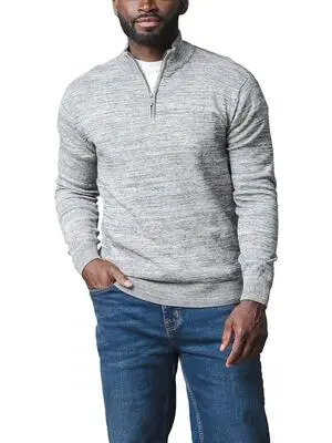HOPE & HENRY Organic Cotton Half-zip Pullover Sweater - Black Space Dye