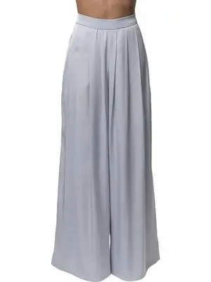 JLUXLABEL JLUXLABEL Clara Wide Leg Pleated Trousers Blue