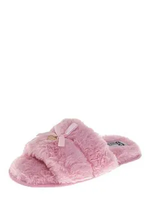 Badgley Mischka Faux Fur Slide Slippers - Pink