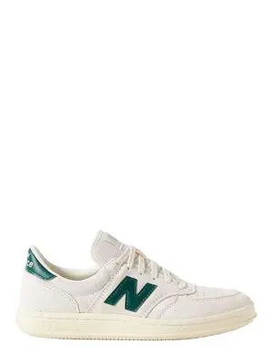 NEW BALANCE T500 Suede Sneakers With Leather Trims - White