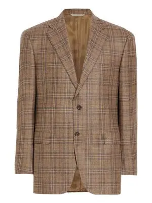 Canali Checked Cupro Blazer - Light Brown