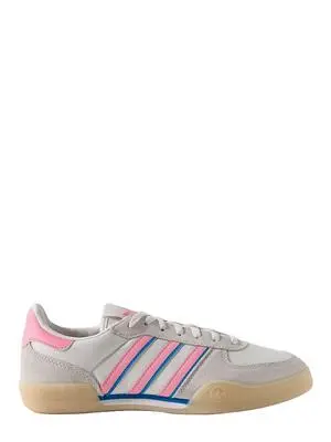 Adidas Squash Indoor Suede And Leather-trimmed Mesh Sneakers - Light Gray