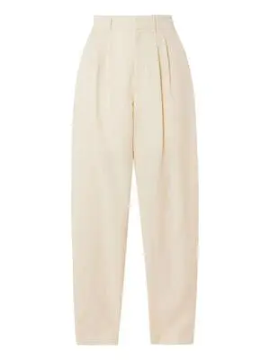 RALPH LAUREN Ralph Lauren Collection Avrill Linen And Silk-Blend Tapered Pants