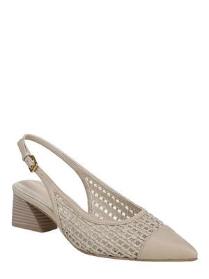 Franco Sarto Slingback Pointed Toe Pumps - Alabaster