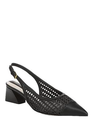 Franco Sarto Slingback Pointed Toe Pumps - Black/black
