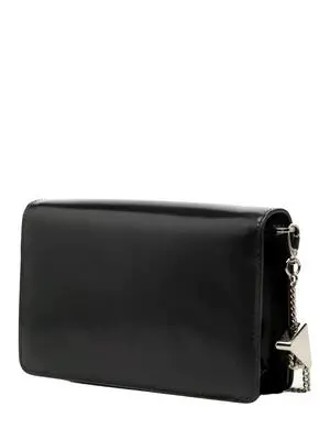 Prada Spazzolato Leather Flap Crossbody Bag - Black
