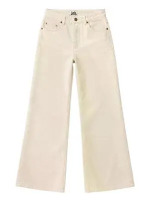 LOIS Lindsay Logo-patch Wide-leg Jeans - Neutrals