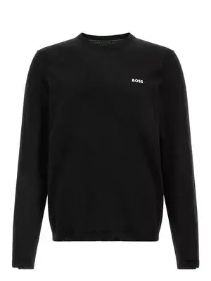 BOSS Ever Cotton T-shirt With Contrasting Logo - Black