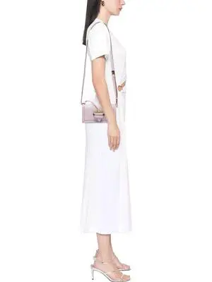 Loewe Grained Calfskin Barcelona Wallet On Strap Crossbody Bag - Pink