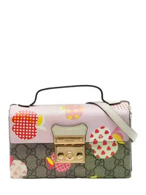 Gucci 2016-2026 Mini Gg Supreme Monogram Les Pommes Padlock Satchel - Multicolour
