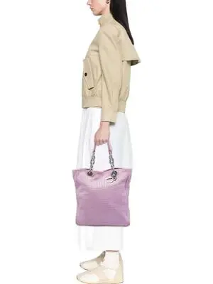 Dior Large Woven Lambskin Lady Soft Shopping Tote Bag - Pink
