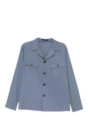 Tagliatore Barrow Patch-pocket Shirt Jacket - Blue