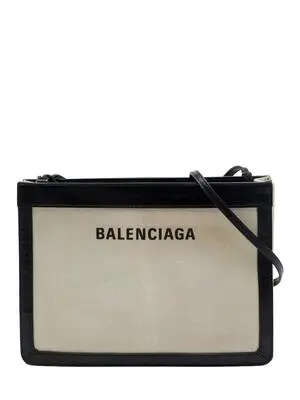Balenciaga Canvas Pochette Crossbody Bag - Brown
