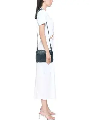 Bottega Veneta Nappa Intrecciato Nodini Crossbody Bag - Blue