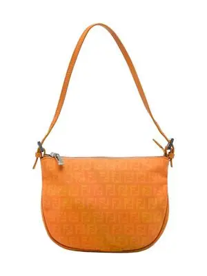 Fendi Zucchino Canvas Hobo Shoulder Bag - Orange