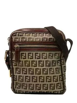 Fendi Zucchino Canvas Crossbody Bag - Neutrals