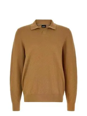 BOSS Lomarino Diagonal-knit Sweatshirt - Neutrals