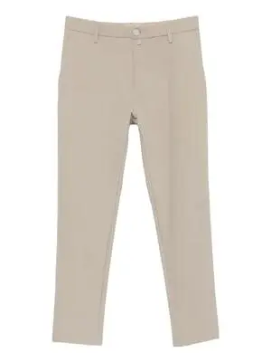 Jacob Cohen Straight Leg Trousers With Logo Plaque - Neutrals