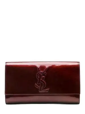 Saint Laurent Saint Laurent Patent Leather Belle De Jour Clutch Bag Red
