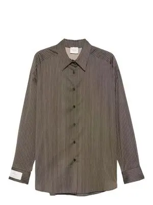 ALYSI Striped Long-sleeve Shirt - Brown