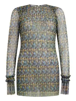 Philosophy Di Lorenzo Serafini Floral Print Frilled Sleeve Blouse - Blue